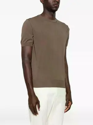 Canali Short-sleeve Crew-neck T-shirt - Brown