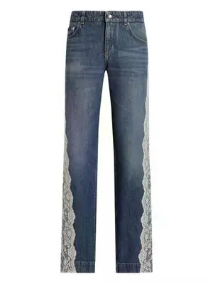 Dolce & Gabbana Lace Trimmed Denim Jeans