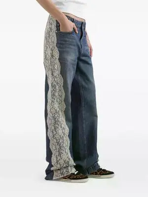 Dolce & Gabbana Lace Trimmed Denim Jeans