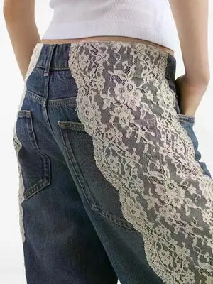 Dolce & Gabbana Lace Trimmed Denim Jeans