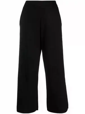 ALLUDE Cropped Wide-leg Wool Trousers
