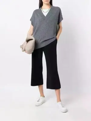 ALLUDE Cropped Wide-leg Wool Trousers