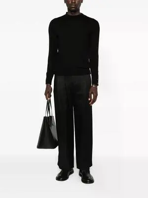 IVORY PARIS Buttoned Long-sleeve Sweater - Black