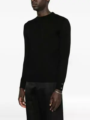 IVORY PARIS Buttoned Long-sleeve Sweater - Black