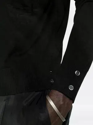 IVORY PARIS Buttoned Long-sleeve Sweater - Black
