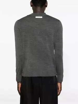 IVORY PARIS Buttoned Mock-neck Sweater - Grey