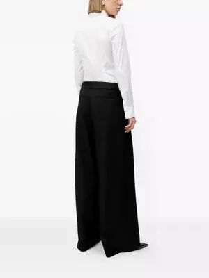 BOSS Pleated Wide-leg Trousers - Black