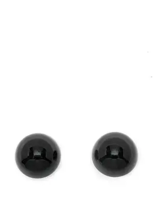 Emporio Armani Round Bead Earrings - Black