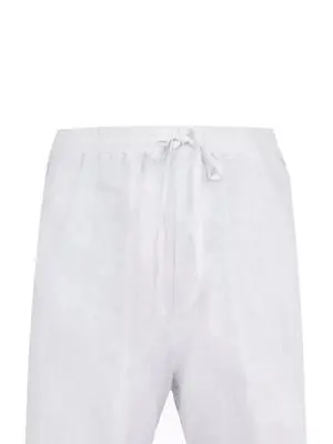 120% Lino Drawstring Bermuda Shorts - White