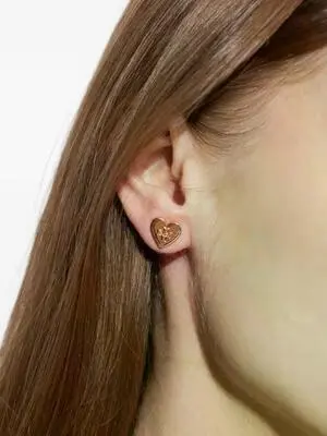 Tory Burch Forget Me Not Heart Motif Stud Earrings