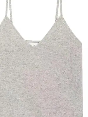 Eric Bompard Strappy V-neck Knitted Top - Grey