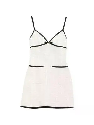Elie Saab Sequined Mesh Mini Dress - Neutrals