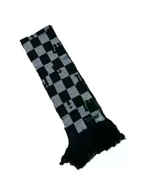 Amiri Check-pattern Fringed Scarf - Black