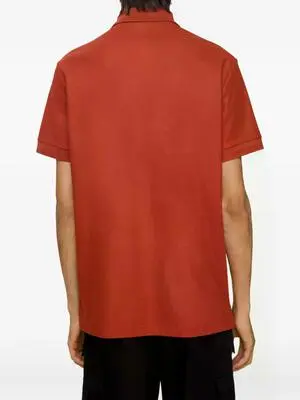 Burberry Cotton Polo Shirt With Embroidered Knight Motif - Orange