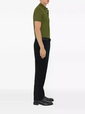 Burberry Cotton Polo Shirt With Embroidered Knight Motif - Green