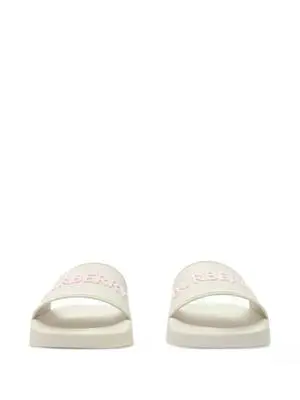 Burberry Slides With Logo - Neutrals