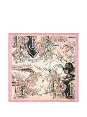 Burberry Etched Knight Silk Scarf
