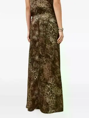 Ba&sh Ciria Animal Print Midi Skirt