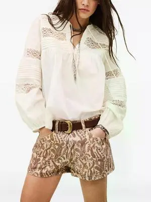 Ba&sh Nami Embroidered Long-sleeve Blouse