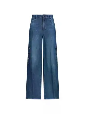 Liu Jo Button Detailed Wide Leg Jeans