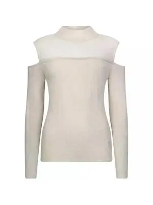 Liu Jo Cold-shoulder Ribbed Knit Sweater