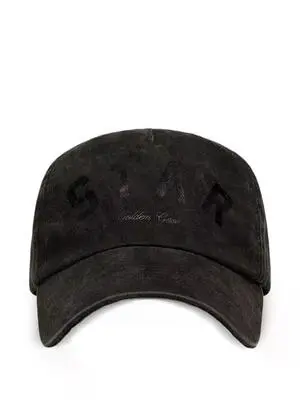 GOLDEN GOOSE Washed Cotton Baseball Cap With Star Logo - Black