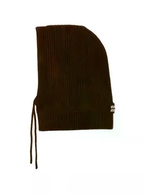 Miu Miu Tie-detail Beanie Hat - Brown