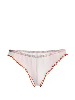 MAISON CLOSE Panorama Ruffled Tanga - Neutrals