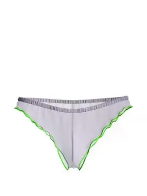 MAISON CLOSE Panorama Ruffled Tanga - Purple