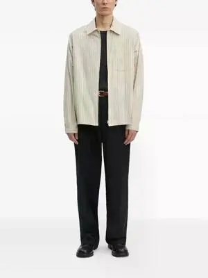 ANOTHER ASPECT Striped Zip-up Shirt