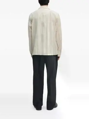 ANOTHER ASPECT Striped Zip-up Shirt