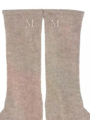 Max Mara Embroidered Knitted Gloves - Neutrals