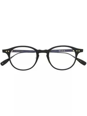 Dita Ash Round Frame Glasses - Black