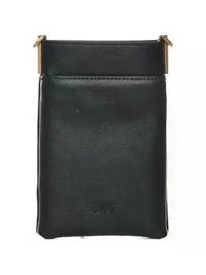 Pinko Love Birds-plaque Leather Phone Bag - Black