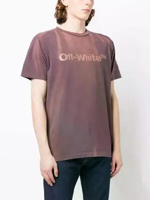Off-White Logo Print Bleached T-shirt