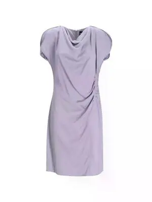 BOSS Devania Cowl Neck Ruched Knee Length Dress