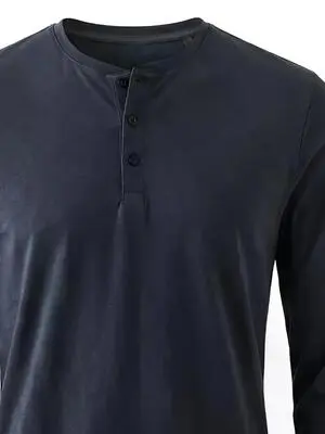 PATRICK ASSARAF Henley Buttoned T-shirt - Blue