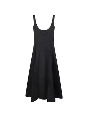 Staud Square-neck Sleeveless Midi Dress - Black