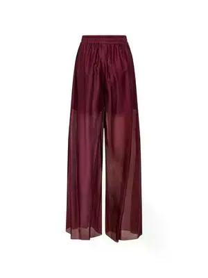 BLANCA VITA Burgundy Wide Leg Trousers - Red