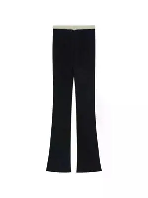 KIMHEKIM Contrast Waist Ribbed Trousers - Black