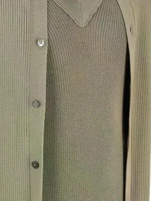 FERRAGAMO Ribbed Knit Sweater Cardigan Set