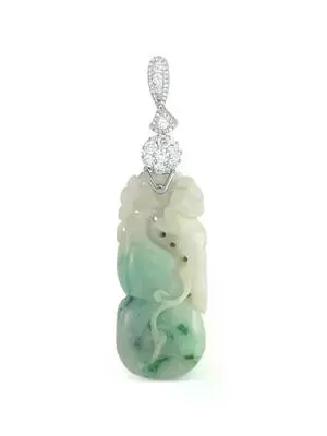 LB EXCLUSIVE Diamond And Jade Pendant - Silver