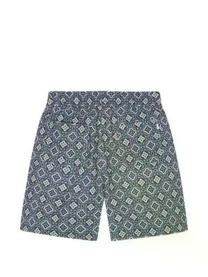 LES DEUX Harry Arabesque Drawstring Shorts - Blue