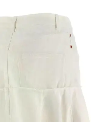 Sacai A-line Pleated Denim Skirt - White