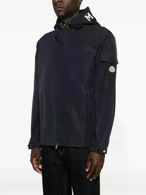 Moncler Logo Embellished Hooded Coat