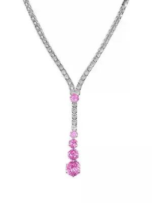 HZMER JEWELLERY Snowblush Shimmer Necklace - Silver