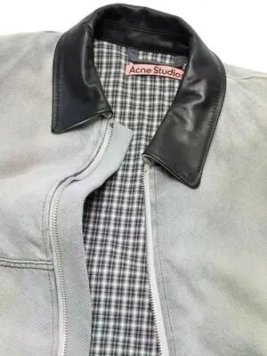 Acne Studios Zip Leather-collar Denim Jacket
