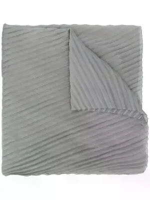 Emporio Armani Pleated Oversized Scarf - Silver