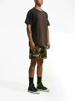 PURPLE BRAND Logo Print Camouflage Shorts