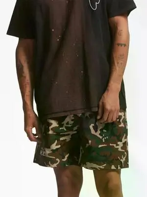 PURPLE BRAND Logo Print Camouflage Shorts